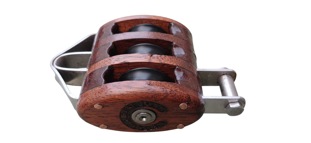 SMALL TRIPLE BINDING BLOCK with ROLLER BEARING SHEAVES and BECKET ...